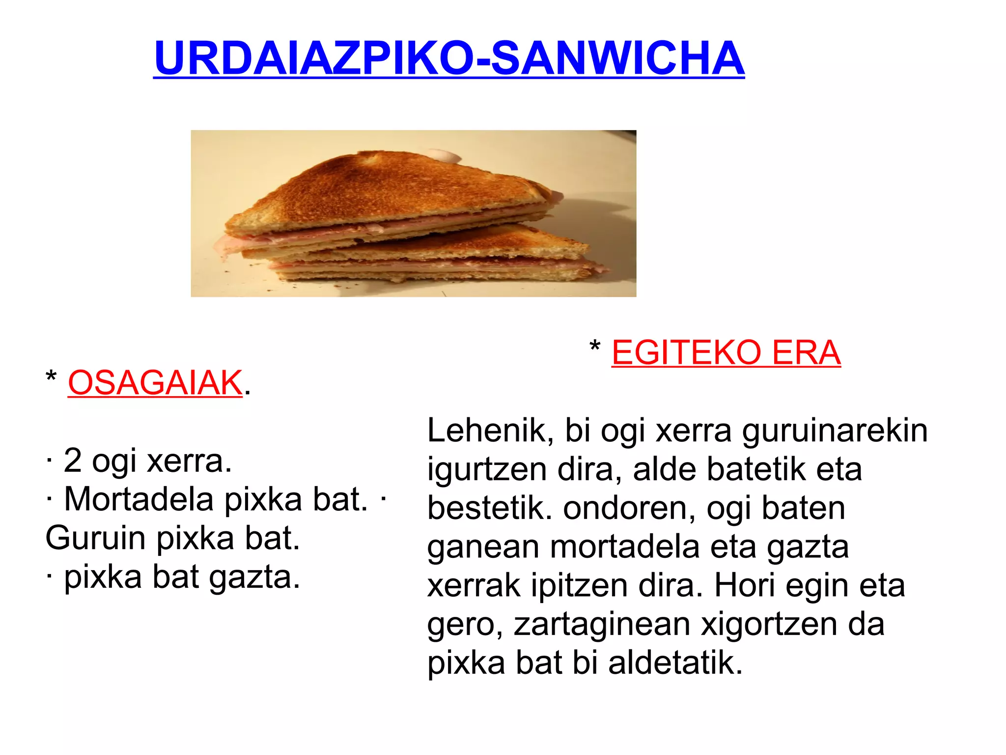 Sukaldeko errezetak | PPT