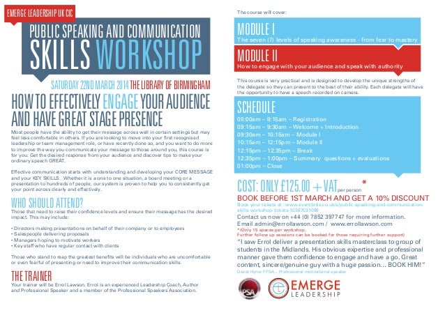 Public Speaking and Communication Skills Workshop