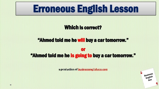 Erroneous English - The Future