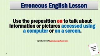 Erroneous English - Prepositions and Nouns | PDF