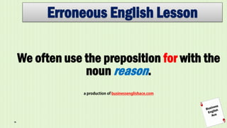 Erroneous English - Prepositions and Nouns | PDF