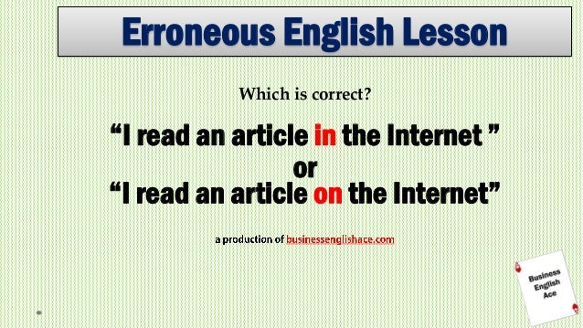 Erroneous English - Prepositions and Nouns