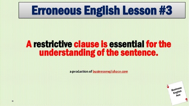 Erroneous English - Lesson 3 - That vs. Which