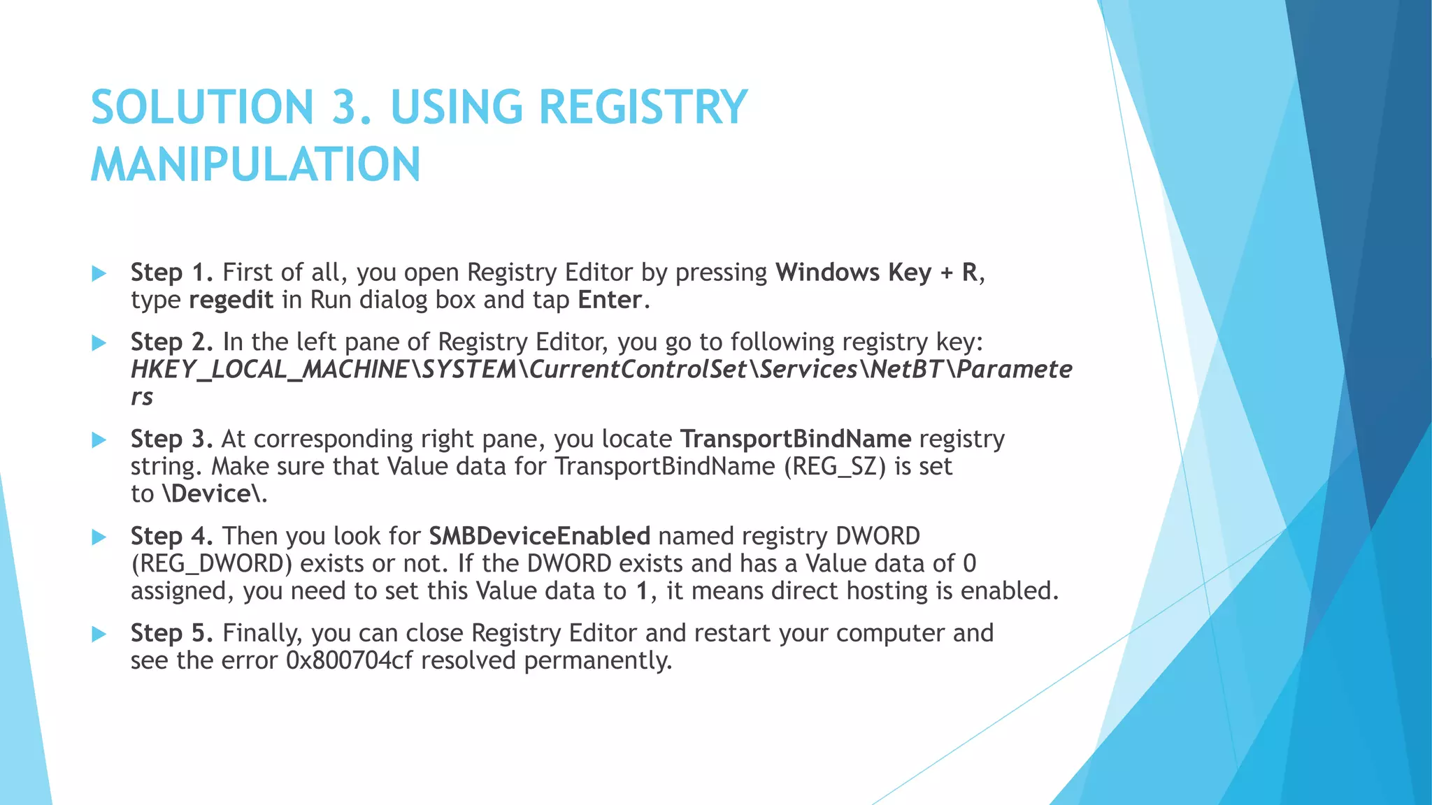 Windows 10 Error 0x800704cf | PPTX | Computer Networking | Computing