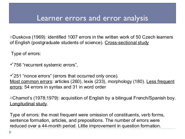 Error Analysis error-analysis