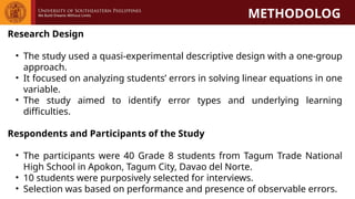 Analyzing Grade 8 Students’ Errors in Solving Linear Equations Using ...