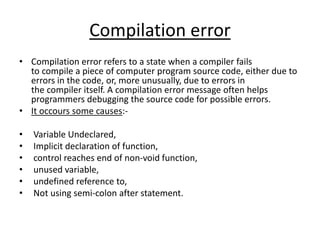 Error correction-and-type-of-error-in-c | PPTX