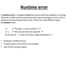 Error correction-and-type-of-error-in-c | PPTX