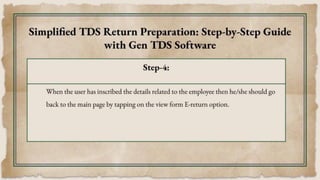 Simple Method for Error-Free Online TDS/TCS Filing with Gen TDS ...