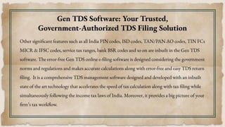 Simple Method for Error-Free Online TDS/TCS Filing with Gen TDS Software | PDF