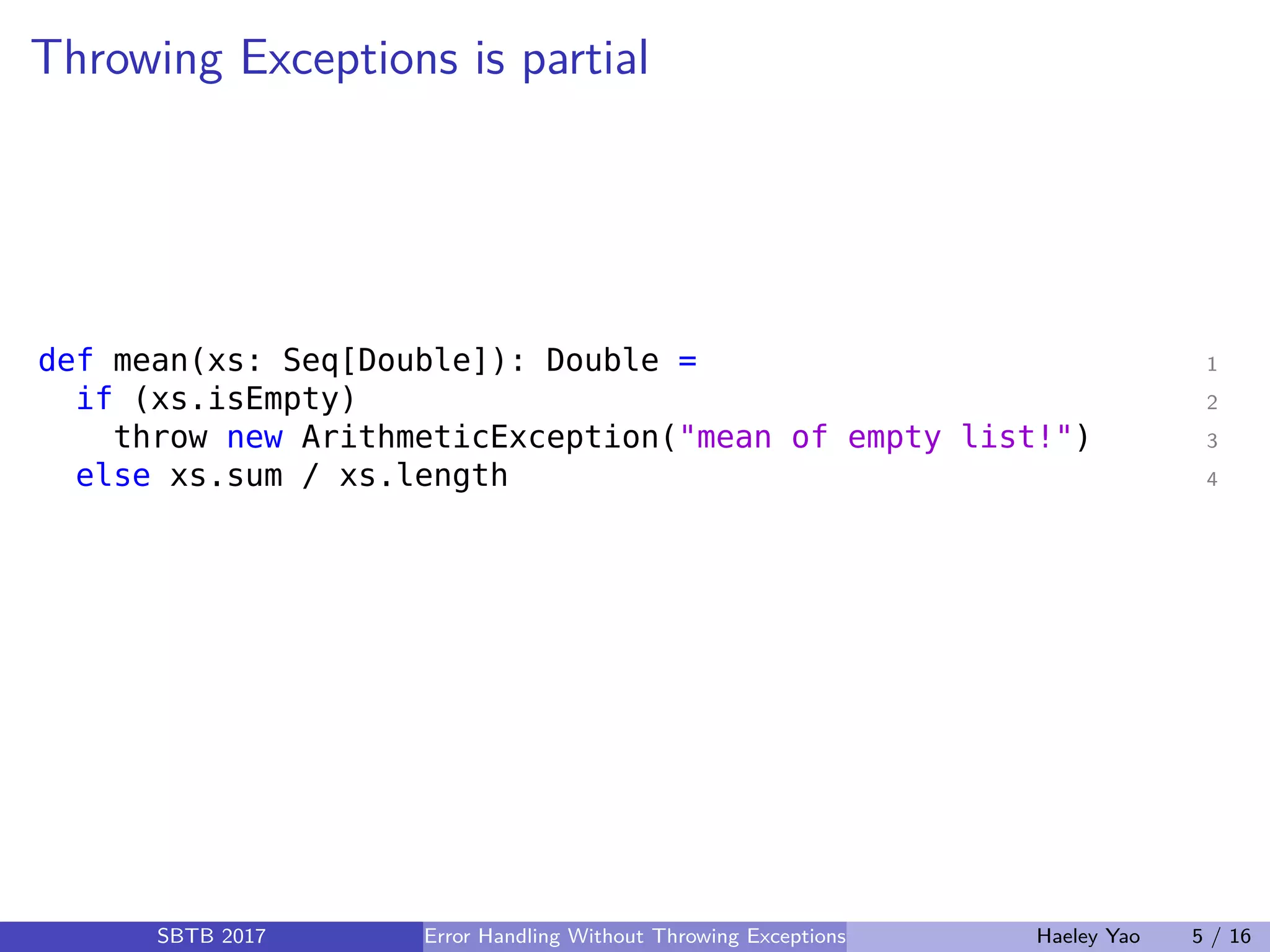 Error Handling Without Throwing Exceptions | PPT