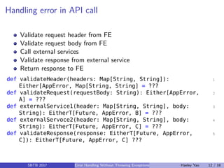 Error Handling Without Throwing Exceptions | PPT