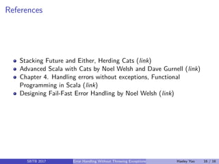 Error Handling Without Throwing Exceptions | PPT