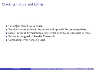 Error Handling Without Throwing Exceptions | PPT