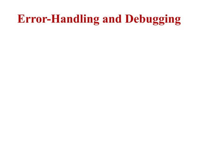 Error handling and debugging in vb | PPTX