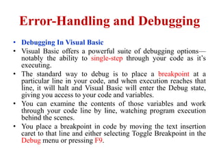 Error handling and debugging in vb | PPT