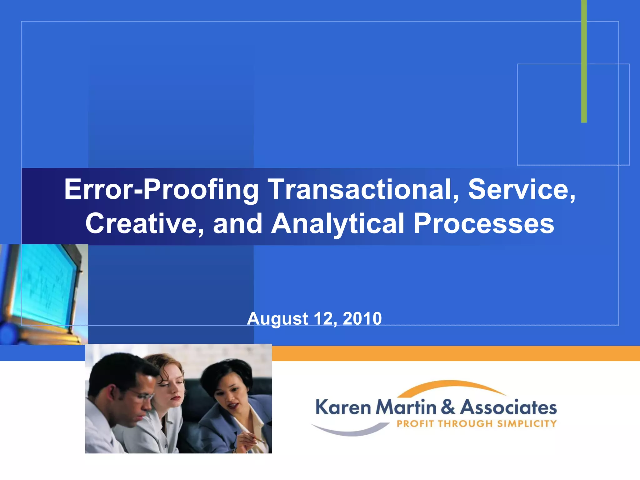 Error-Proofing in Office & Service Environments | PDF