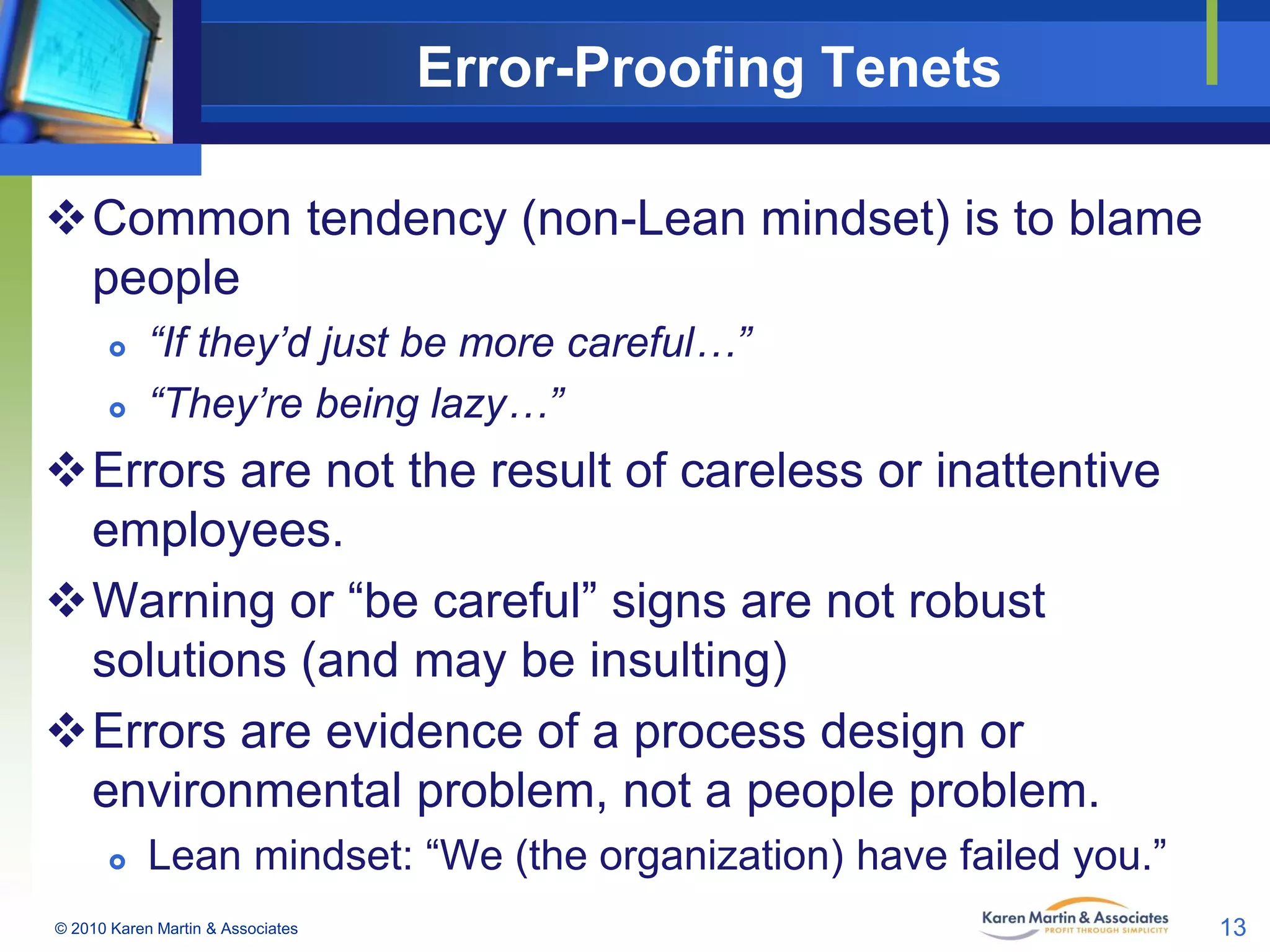 Error-Proofing in Office & Service Environments | PDF