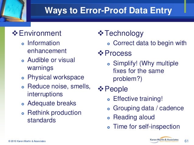 Ways to Error-Proof Data Entry