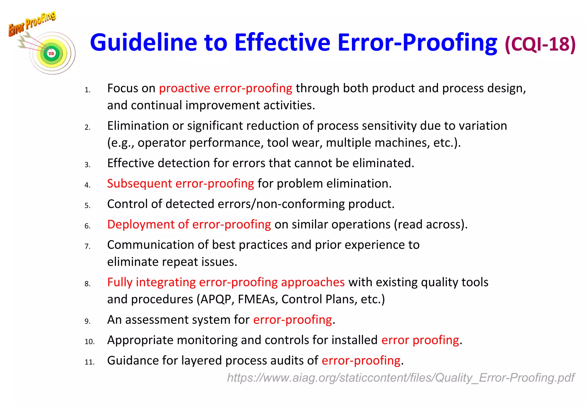 Error proofing / 防錯概念與實務 | PPT | Business | Business and Finance