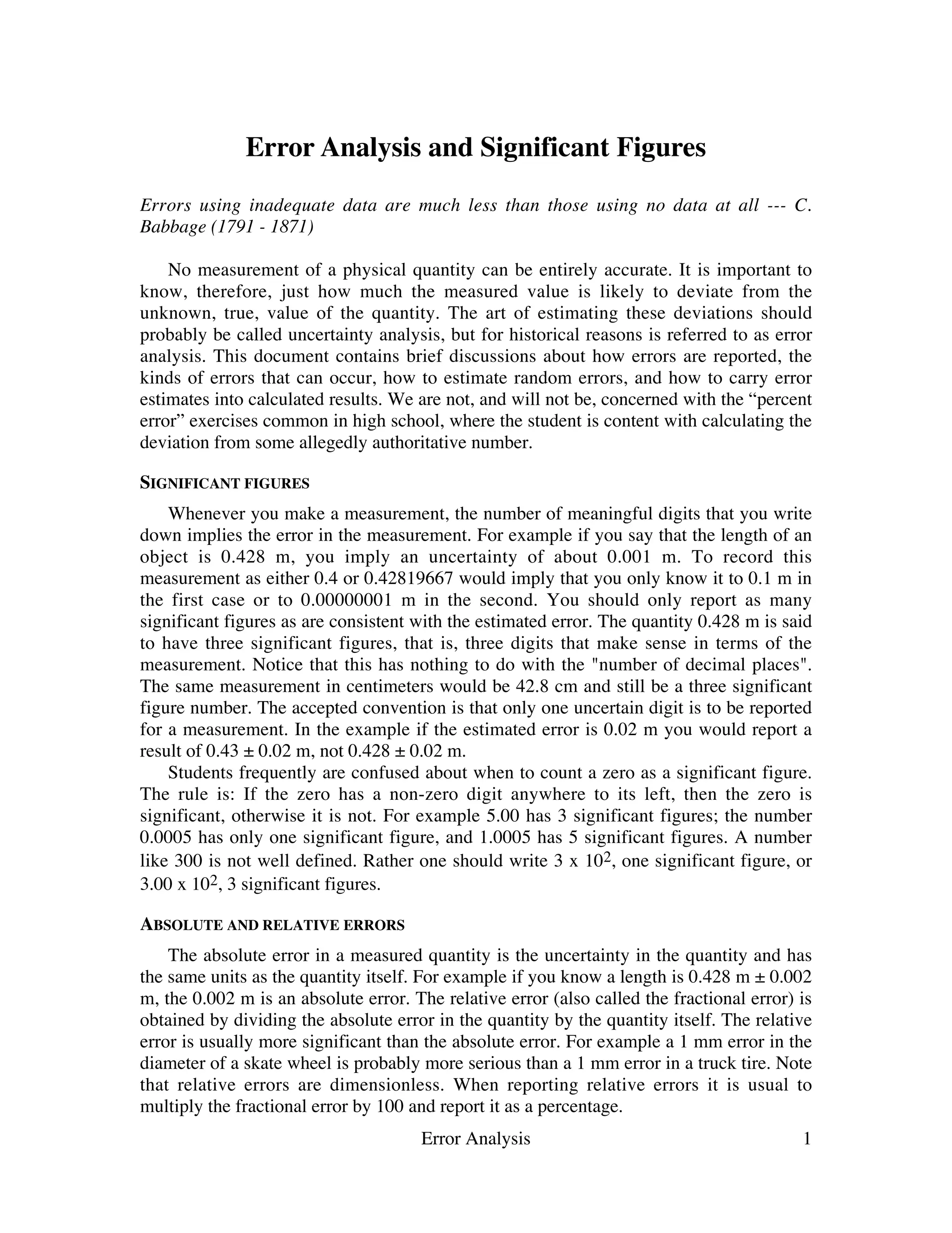 Error analysis | PDF