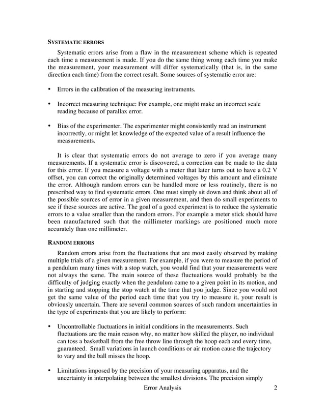 Error analysis | PDF