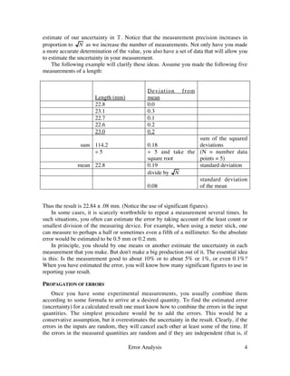 Error analysis | PDF