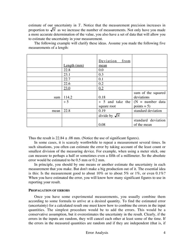 Error analysis | PDF