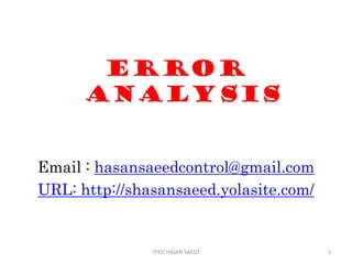 Error analysis | PPT