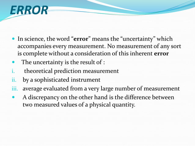 Physical measurement and error analysis | PPTX