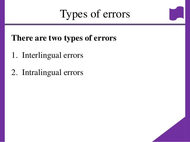 Error Analysis