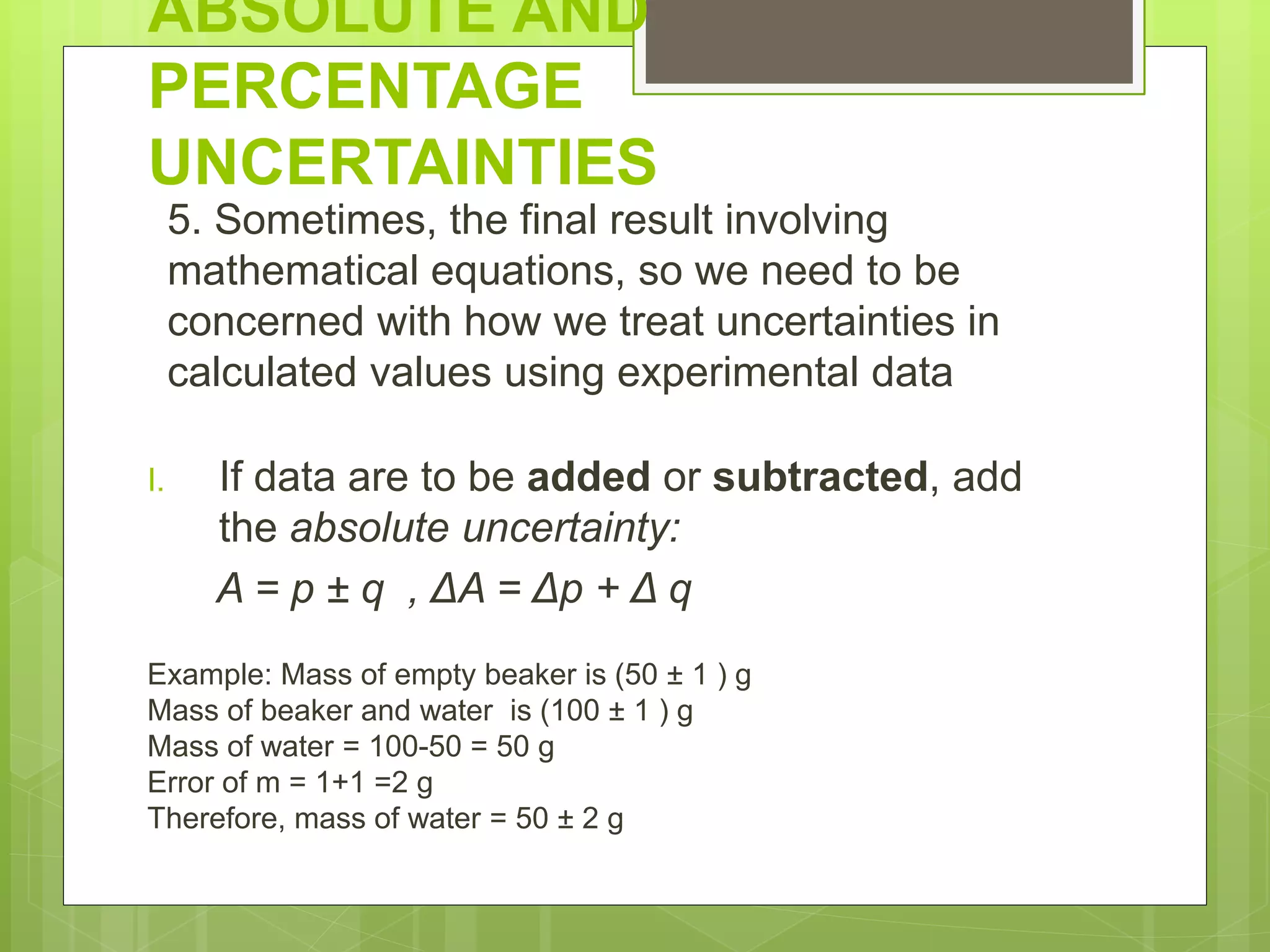 Error analysis | PPTX | Physics | Science