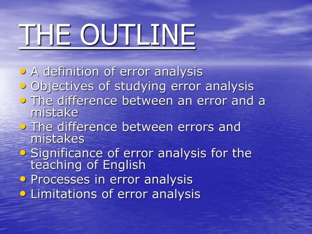 ERROR ANALYSIS.ppt | Education