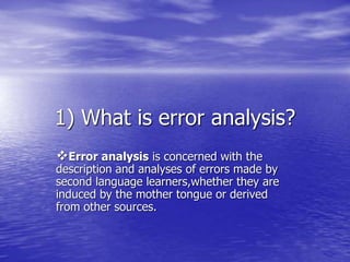 ERROR ANALYSIS.ppt | Education