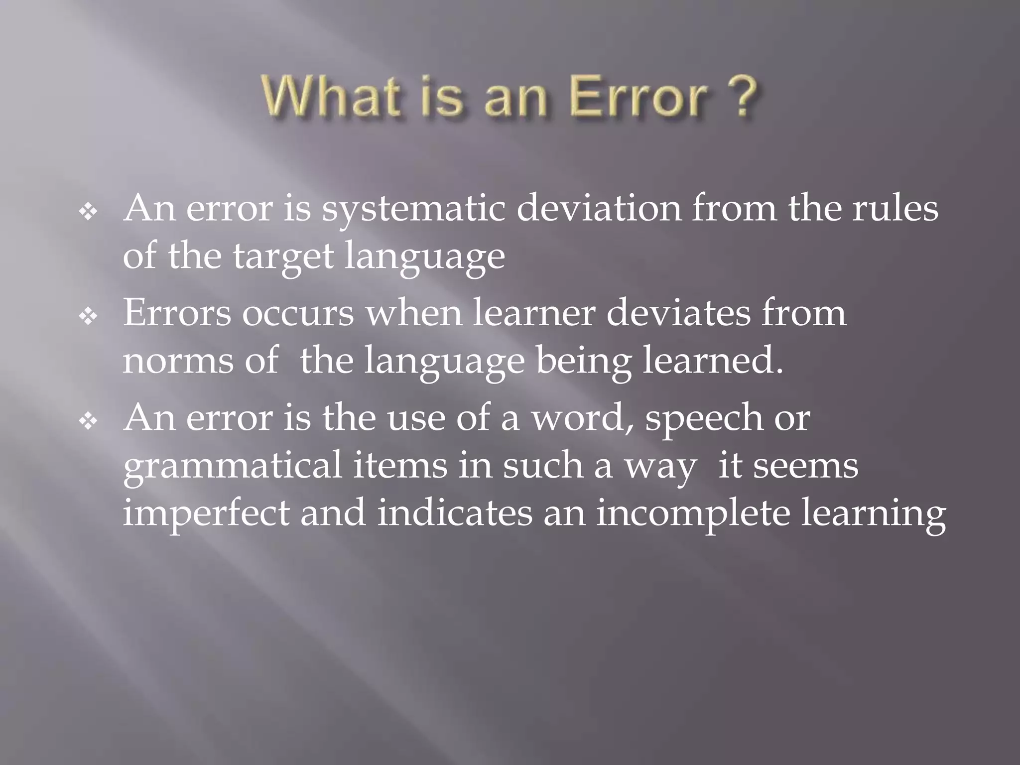 Types and steps in error analysis | PPT