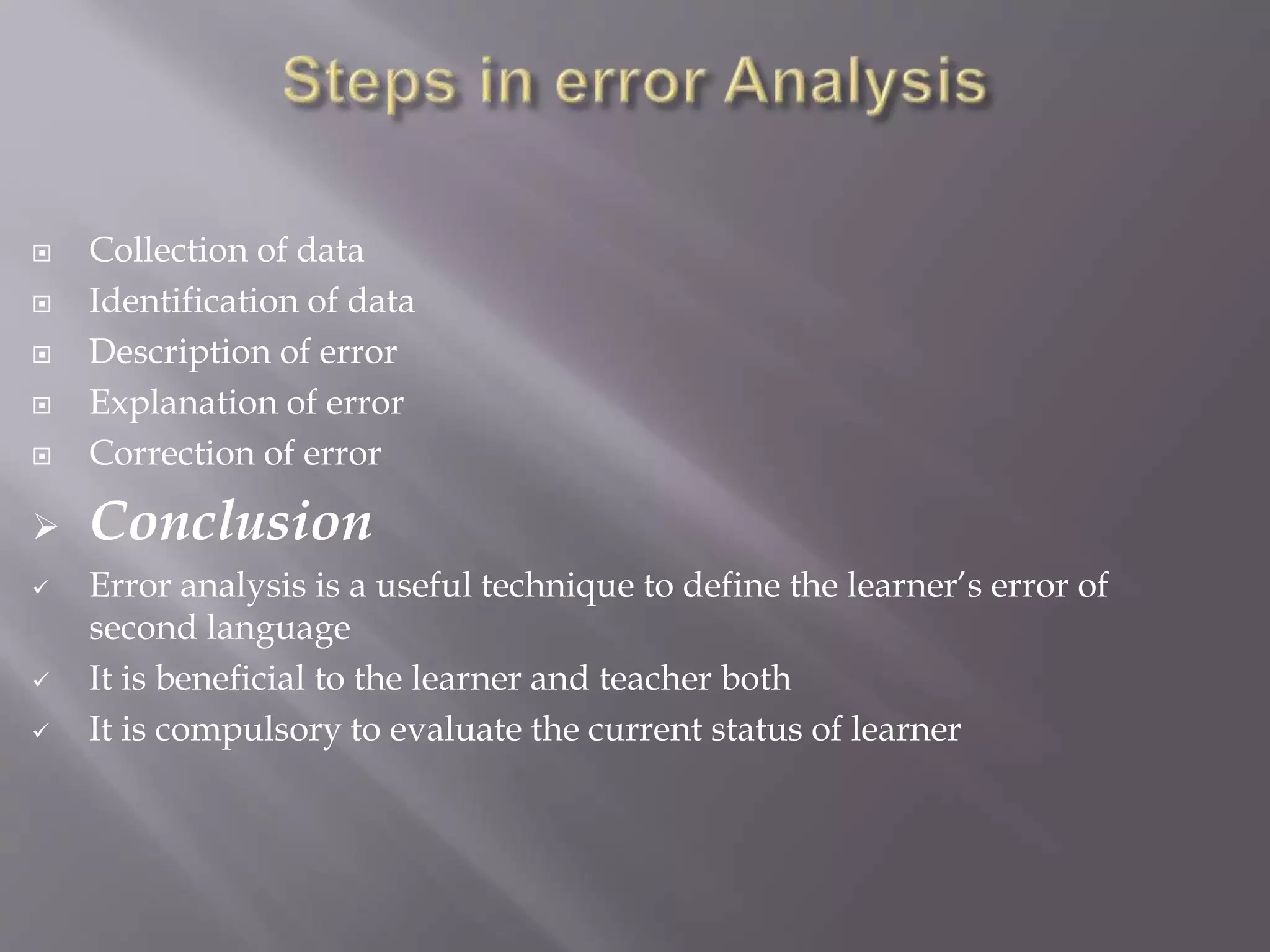 Types and steps in error analysis | PPT