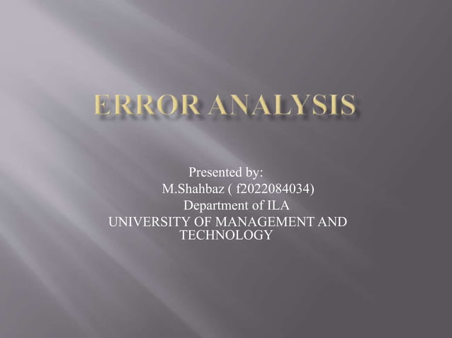 Types and steps in error analysis | PPT