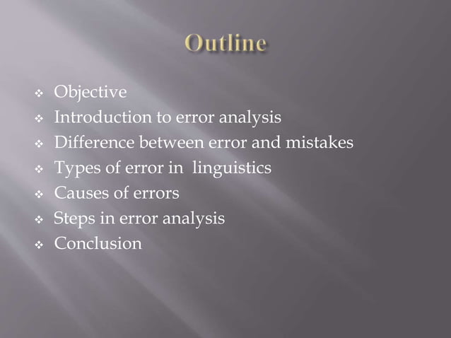 Types and steps in error analysis | PPT