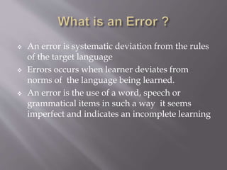 Types and steps in error analysis | PPT