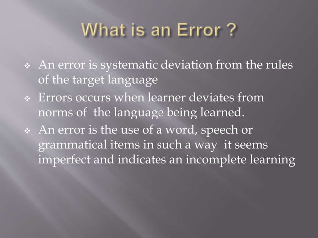Types and steps in error analysis | PPT