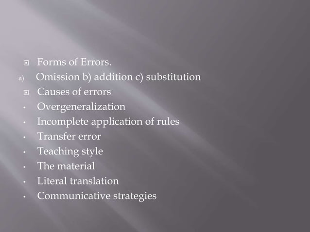 Types and steps in error analysis | PPT
