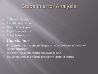 Types and steps in error analysis | PPT