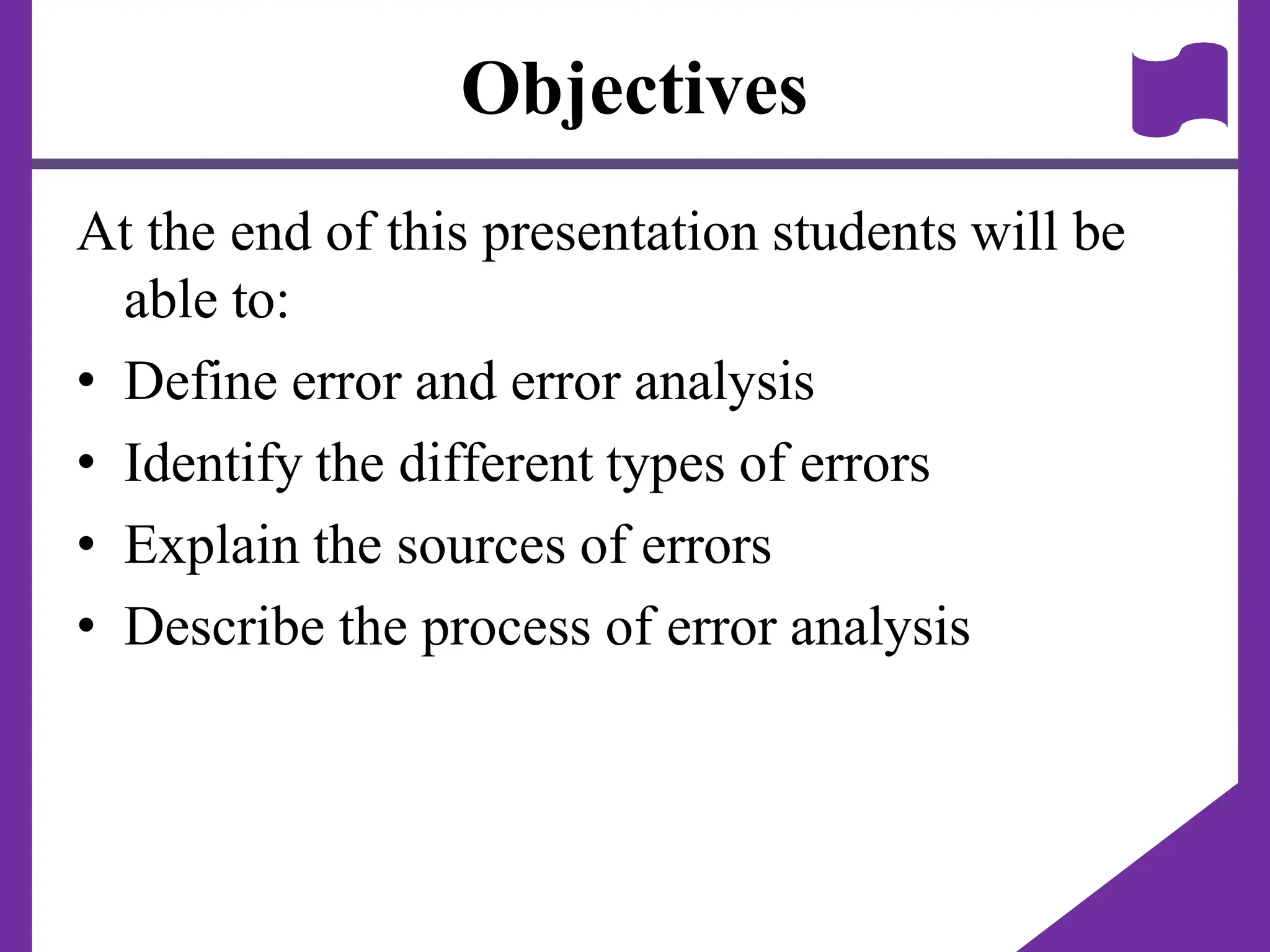 Error Analysis with Examples and Details | PPTX