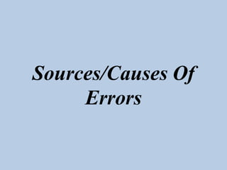 Error Analysis with Examples and Details | PPTX