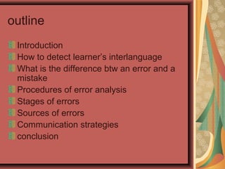 Error analysis | PPT | Education