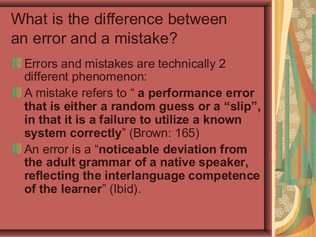 Error analysis