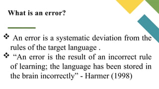 Error Analysis in LSRW-Communicative English | PPTX
