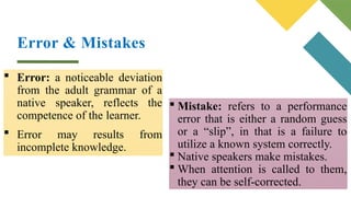 Error Analysis in LSRW-Communicative English | PPTX