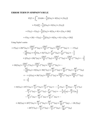 Error analysis in numerical integration | PDF