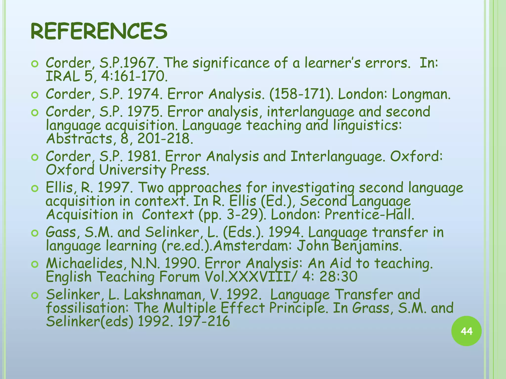 Error Analysis Lecture Ppt